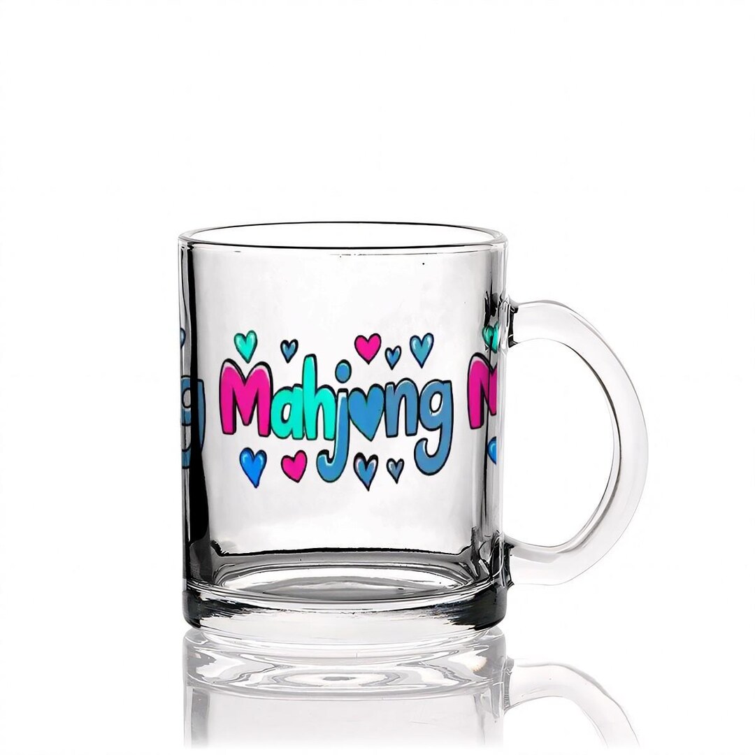 Mahjong Glass Cup 12oz Unique Gift for Mahjong Lovers, Perfect for Tea ...