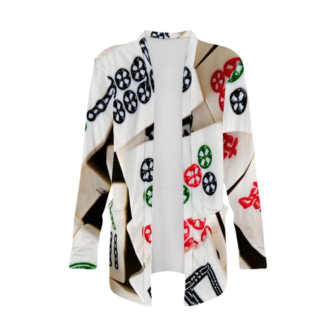 Mahjong Lovers Long Sleeve Women's Cardigan - Cozy, Stylish, and Unique ...