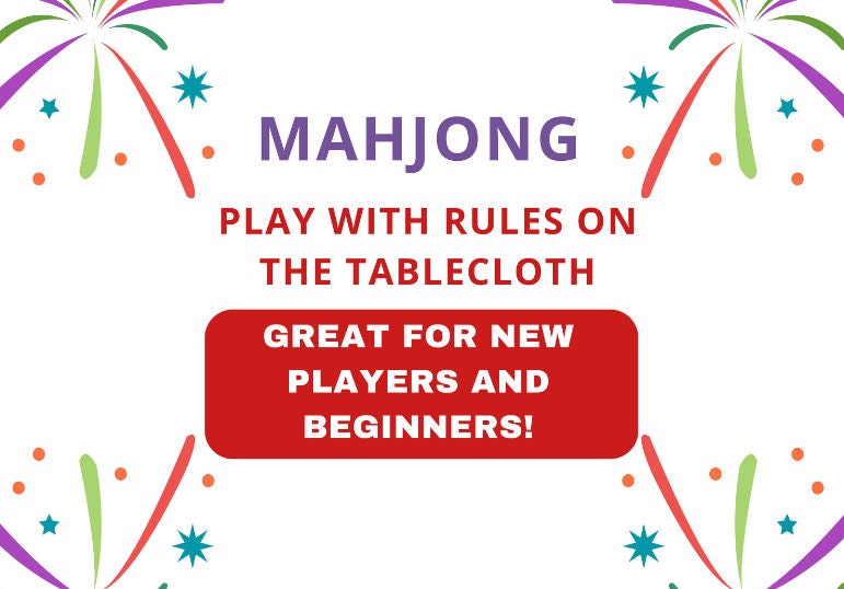 Mahjong Game Mat, Mahjong Rules and Instruction Tablecloth | Easy for ...