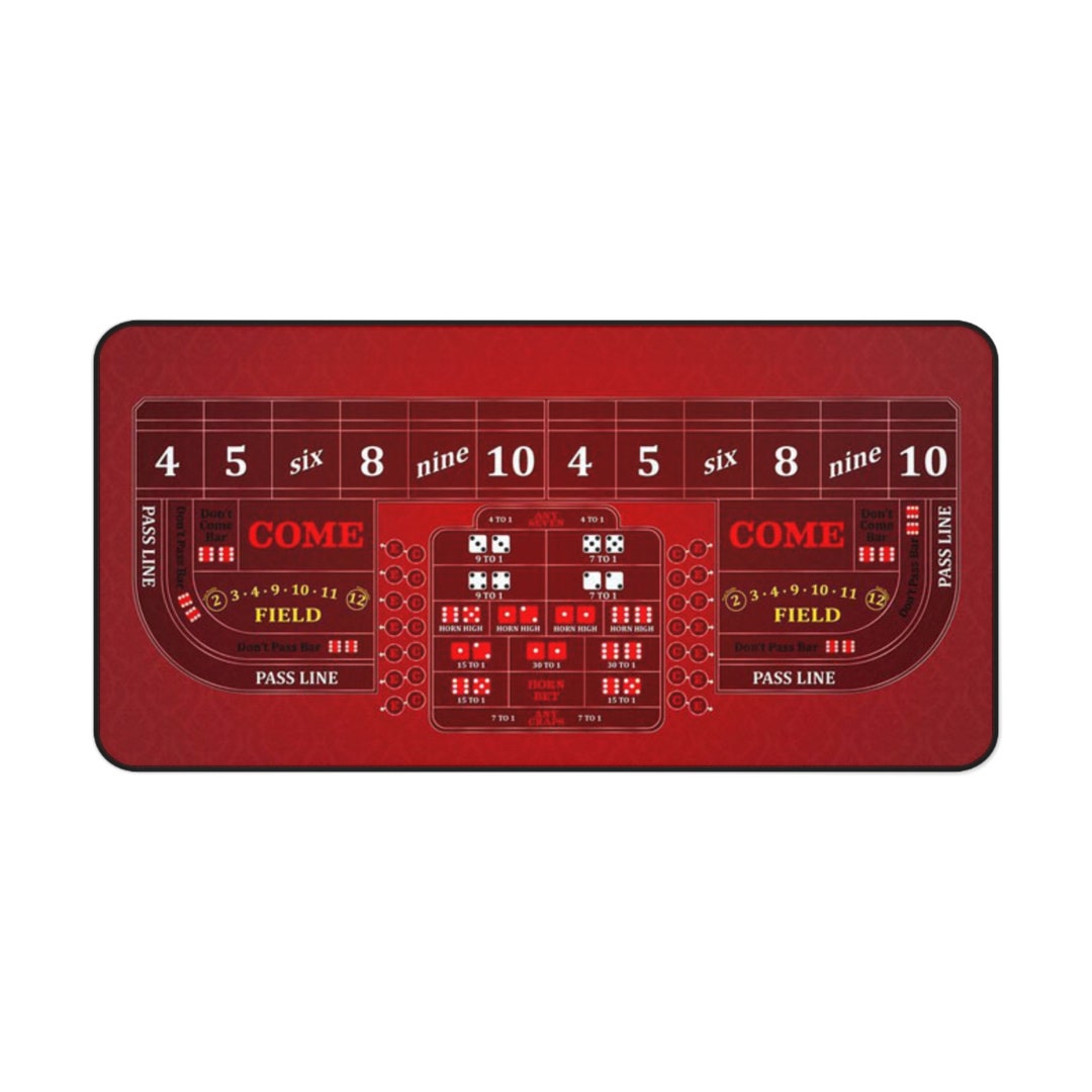 Premium Craps Game Mat 31 X 15.5 Dark Red Casino Gaming Mat - Etsy