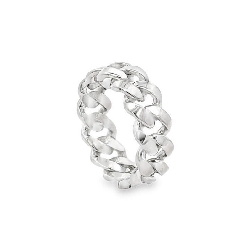 14K Gold Cuban Link Ring Men and Women Stacking Ring Minimalist Ring - Etsy