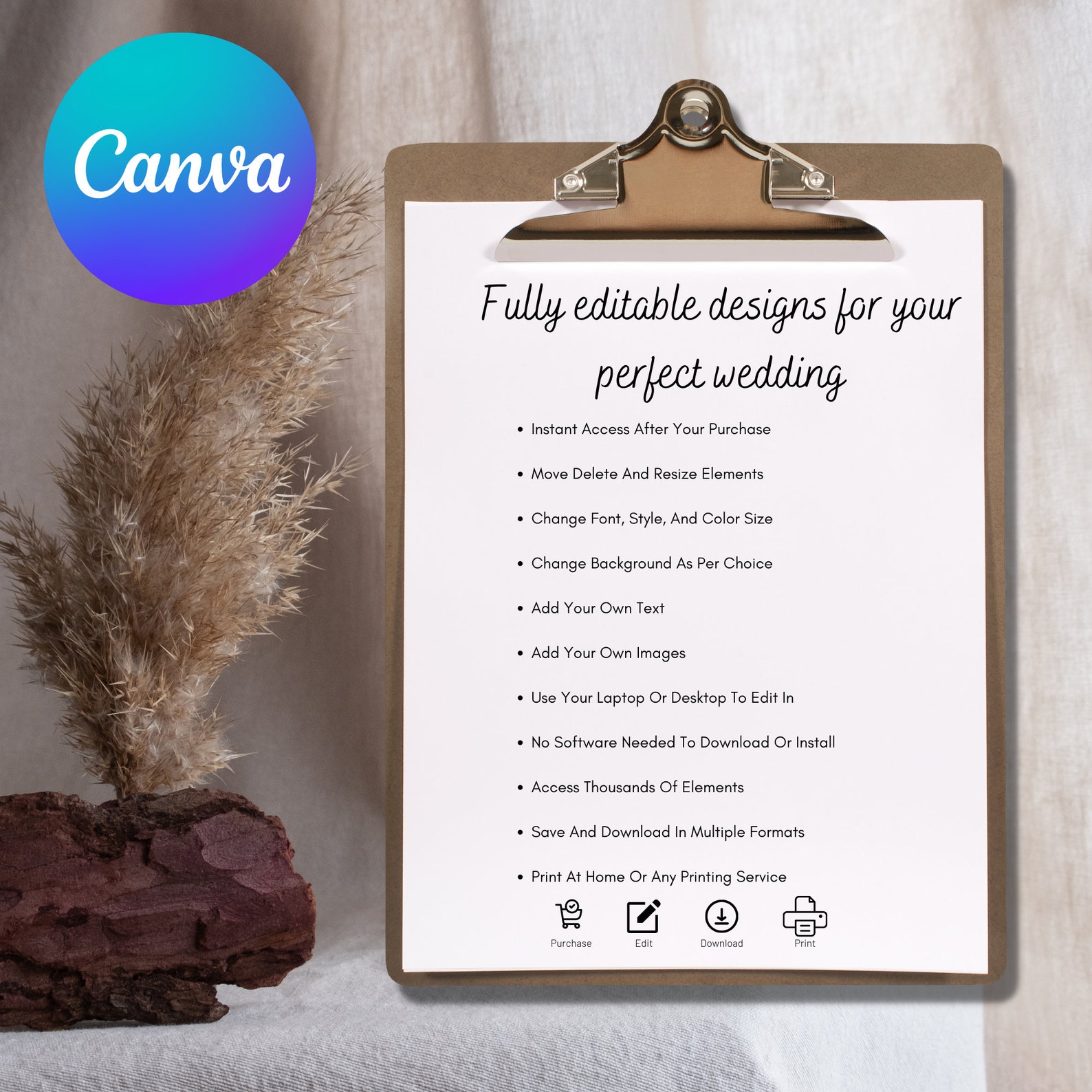 Printable Save the Date Template | Edit With Canva | 100% Editable Text ...