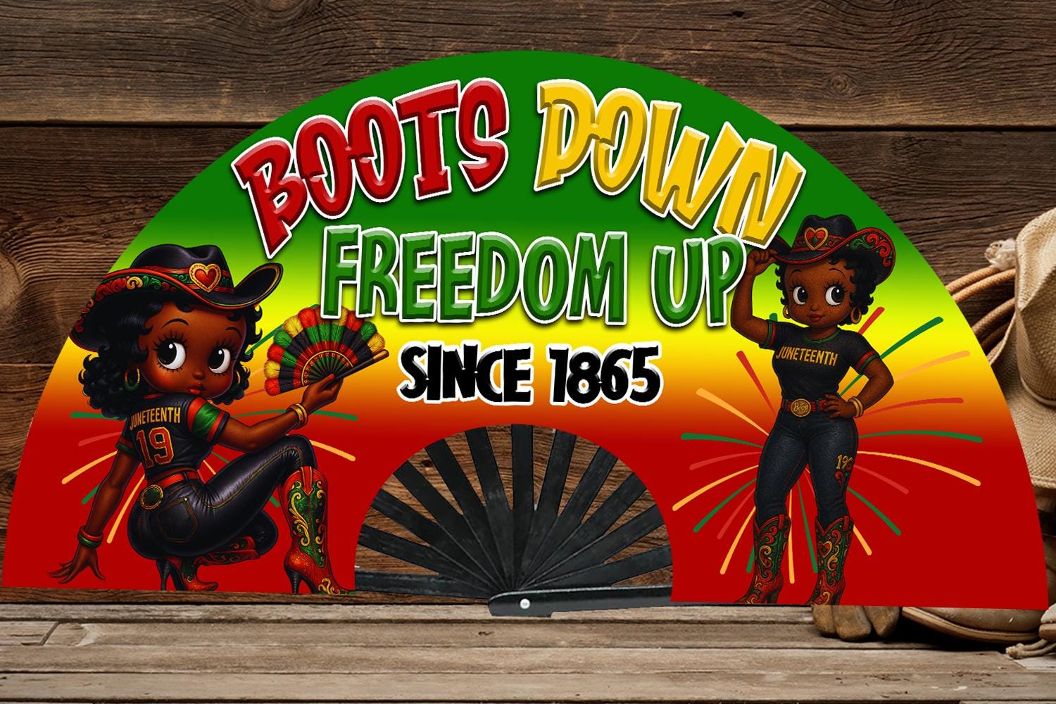 Juneteenth Clack Fans – Bold Pre-made Designs, Custom Folding Hand Fan ...