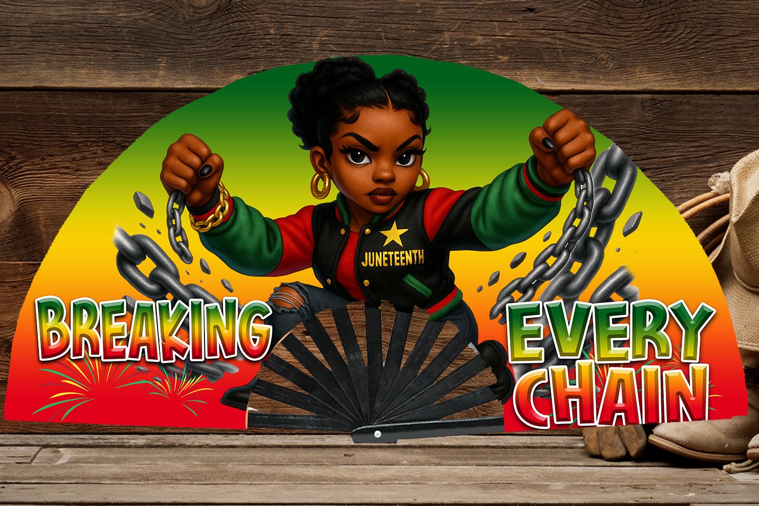 Juneteenth Clack Fans – Bold Pre-made Designs, Custom Folding Hand Fan ...
