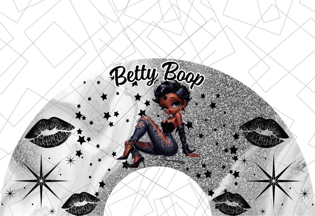 African American Betty Boop Clack Fan Template (PNG) - Etsy