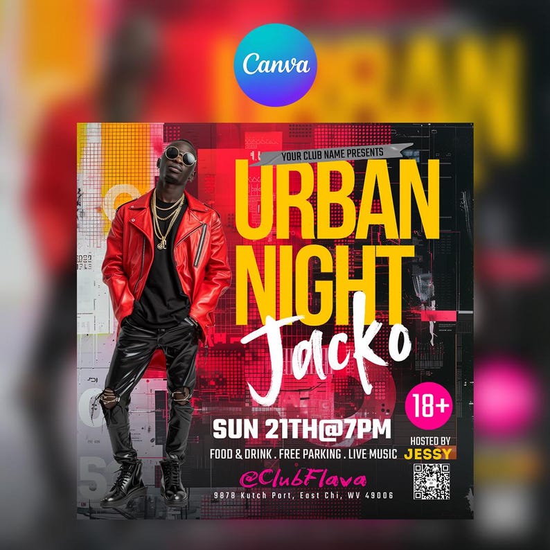 Editable Club Flyer Template for Canva, DIY Event Flyer, Party Flyer ...