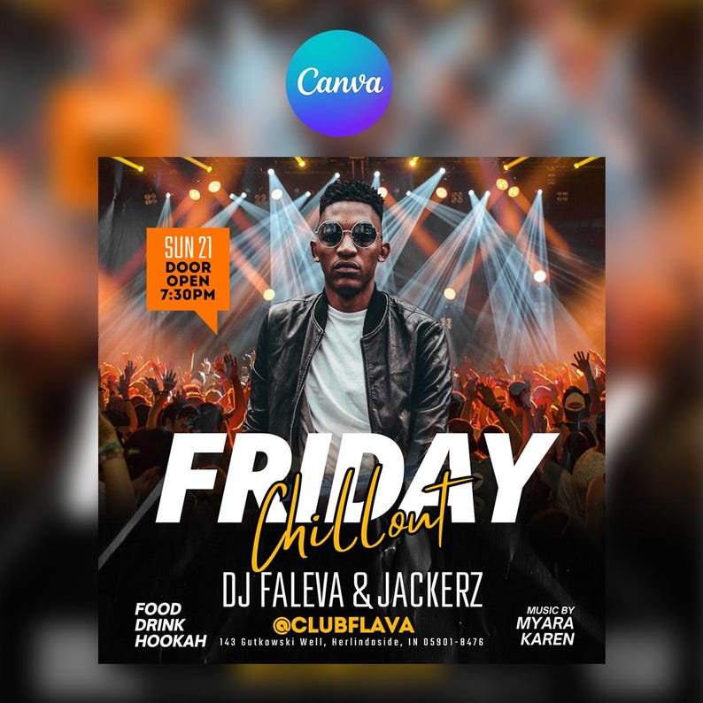 DJ Party Flyer Template - Club Event Poster - Nightclub Music Event ...