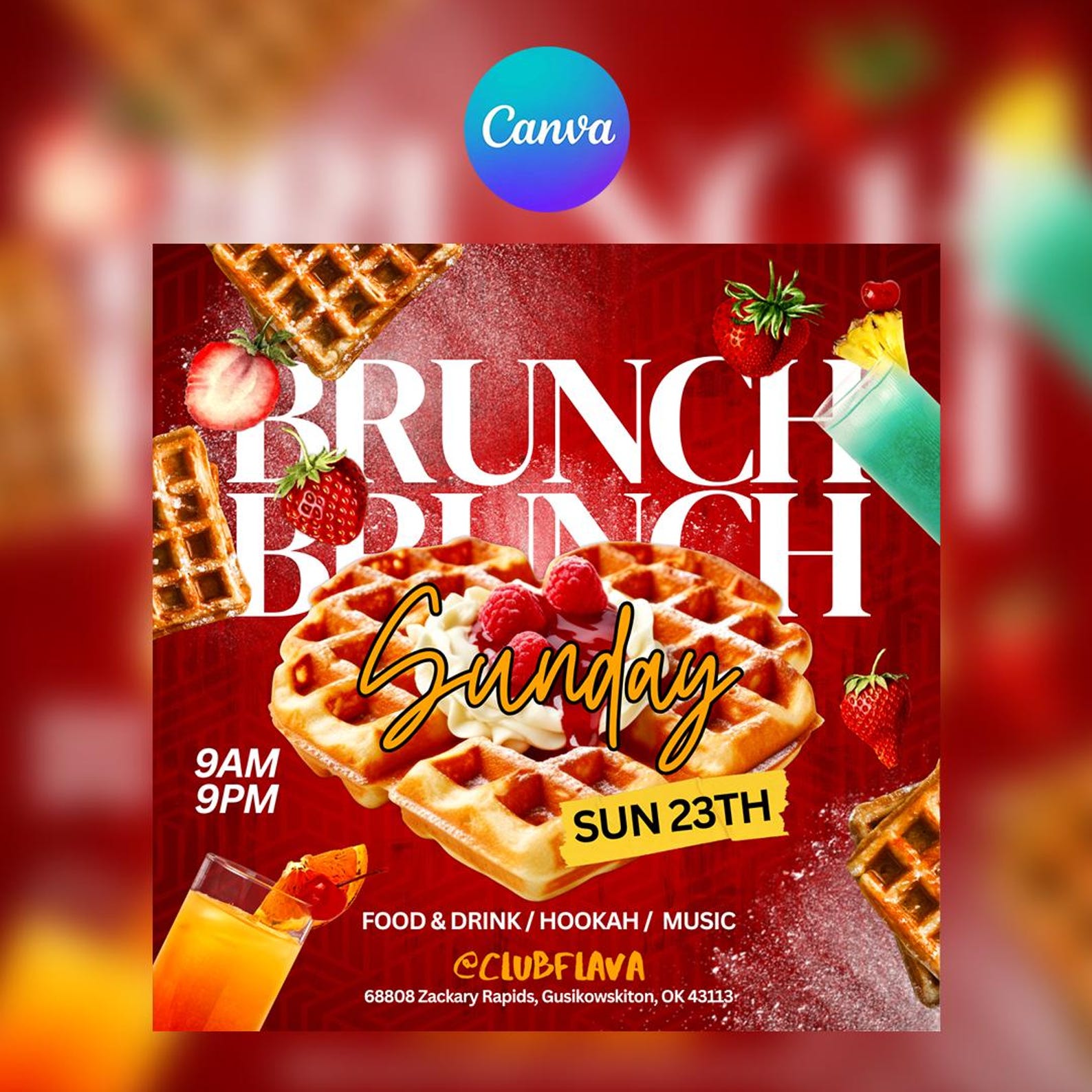 Editable Brunch Sunday Flyer, Sunday Brunch Flyer, Restaurant Flyer ...