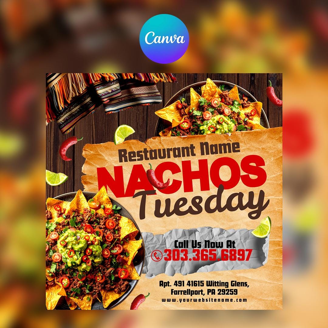 Mexican Food Flyer, Nacho Promotion, Nachos Event Flyer, Party ...