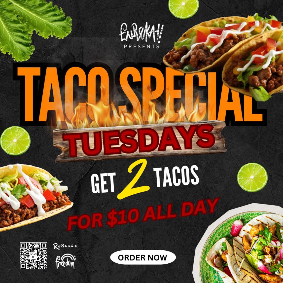 Editable Taco Flyer Template for Canva, Taco Flyer, Restaurant Flyer ...