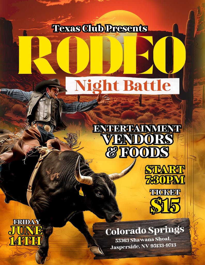 Editable Rodeo Flyer for Canva, DIY Event Flyer, Rodeo Flyer - Etsy