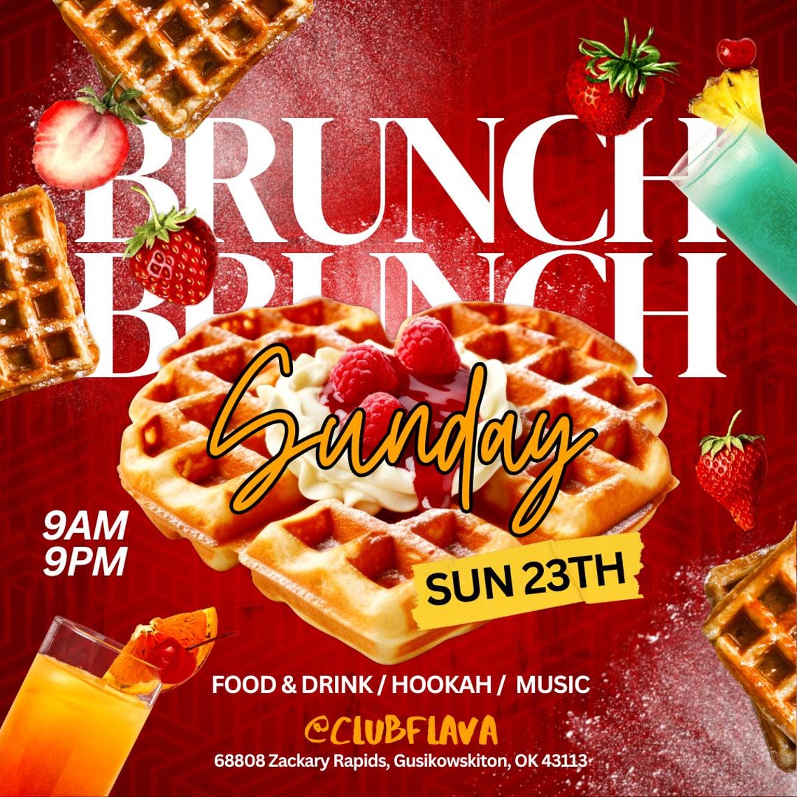Editable Brunch Sunday Flyer, Sunday Brunch Flyer, Restaurant Flyer ...