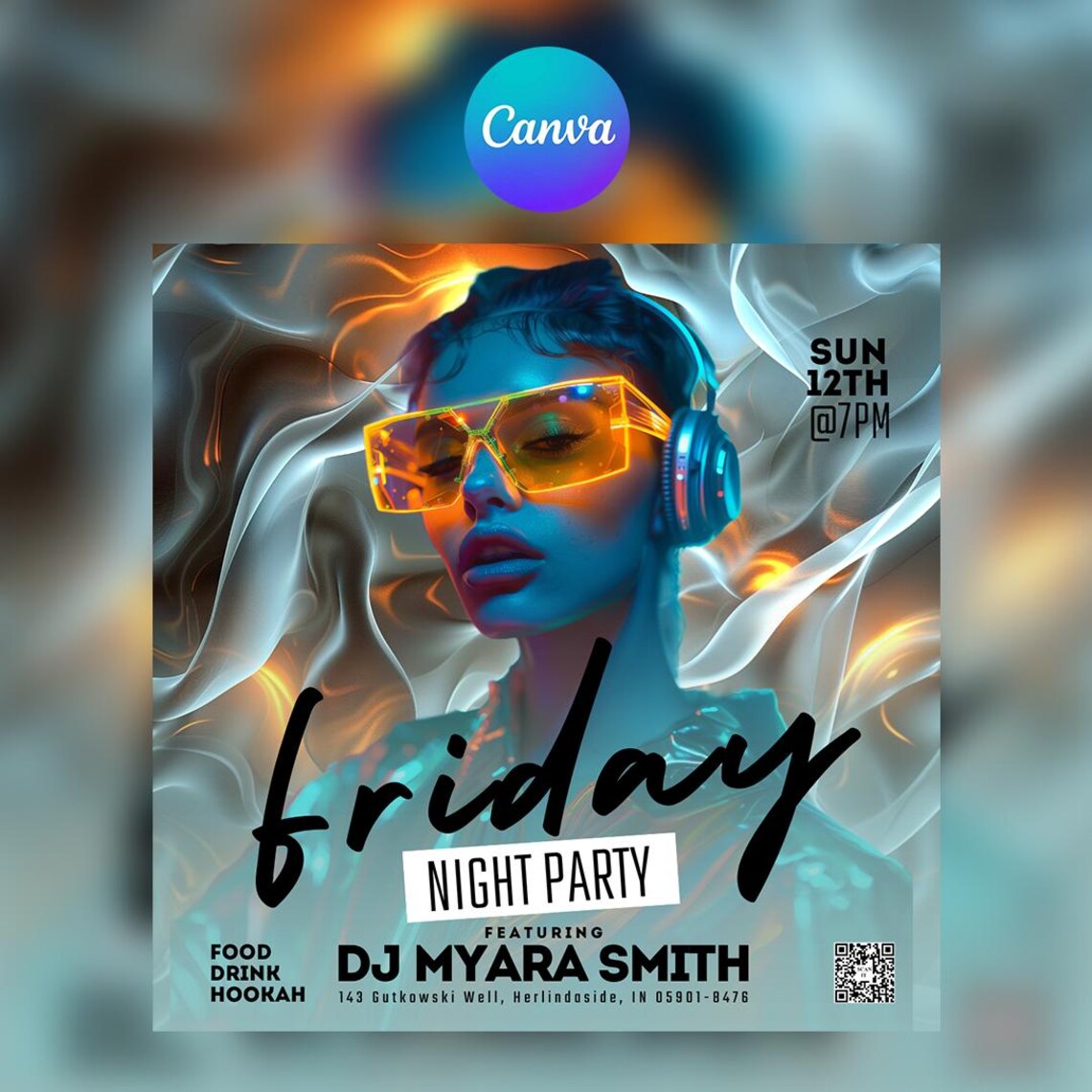 Editable Club Flyer Template for Canva, DIY Event Flyer, Party Flyer ...