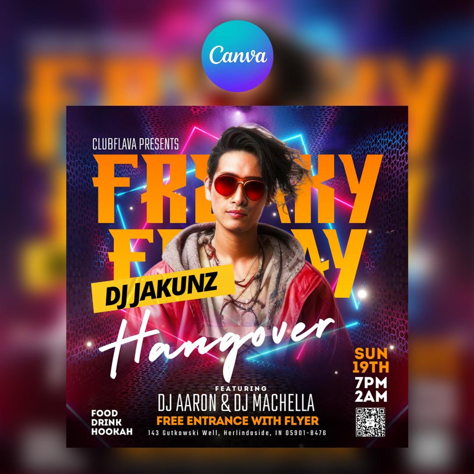 Editable Club Flyer Template for Canva, DIY Event Flyer, Party Flyer ...