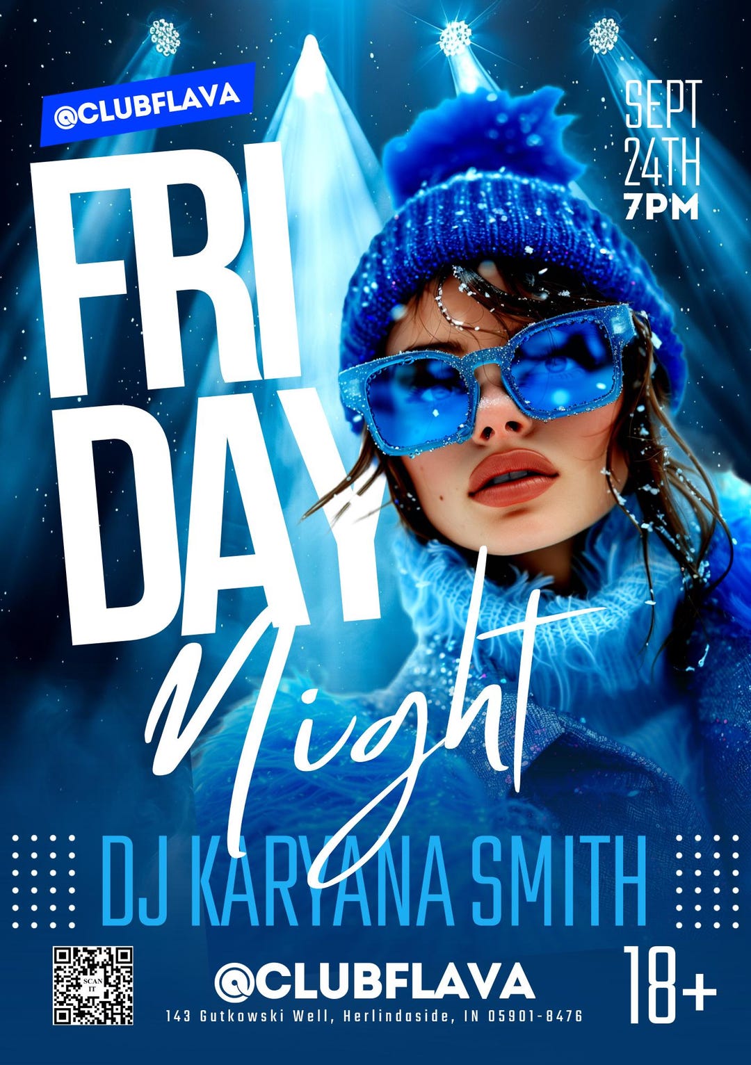 DJ Party Flyer Template - Club Event Poster - Nightclub Music Event ...