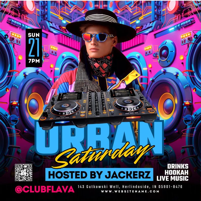 Editable Club Flyer Template for Canva, DIY Event Flyer, Party Flyer ...