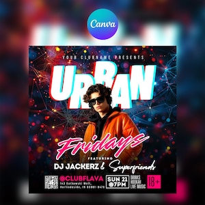 DJ Party Flyer Template - Club Event Poster - Nightclub Music Event ...