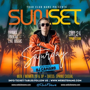 DJ Party Flyer Template - Club Event Poster - Nightclub Music Event ...