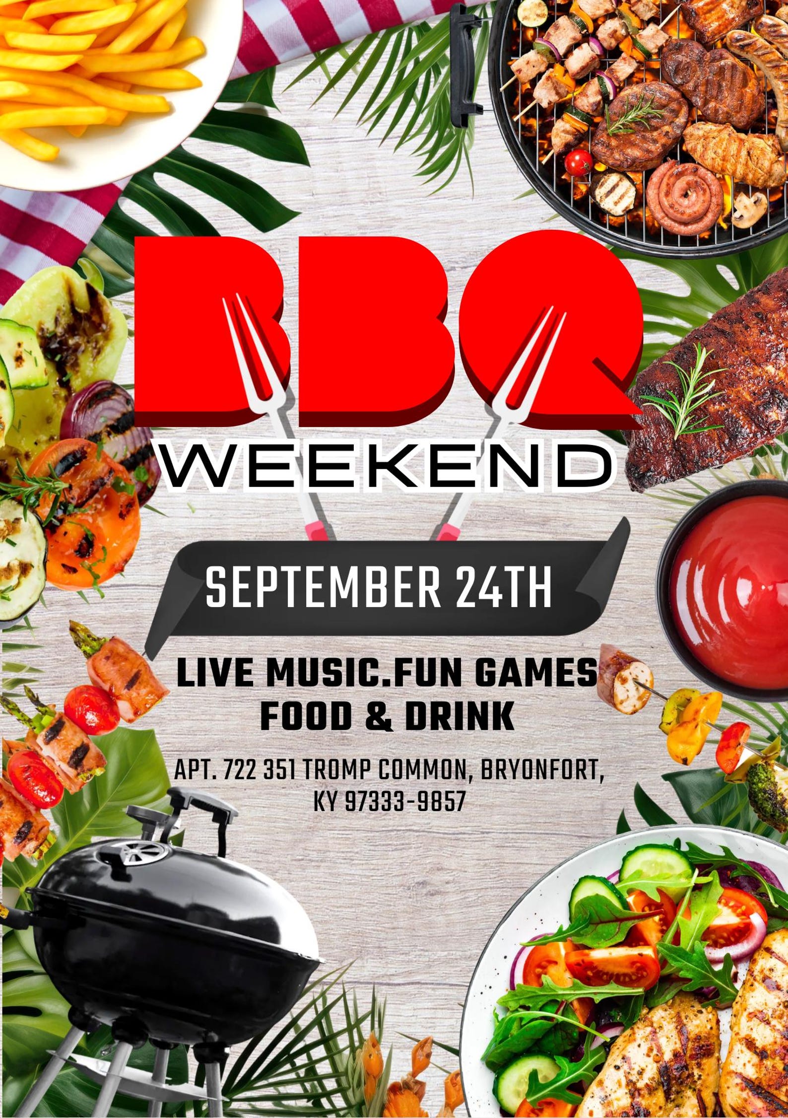 Editable Barbecue Flyer Template for Canva, Barbecue Flyer, Restaurant ...
