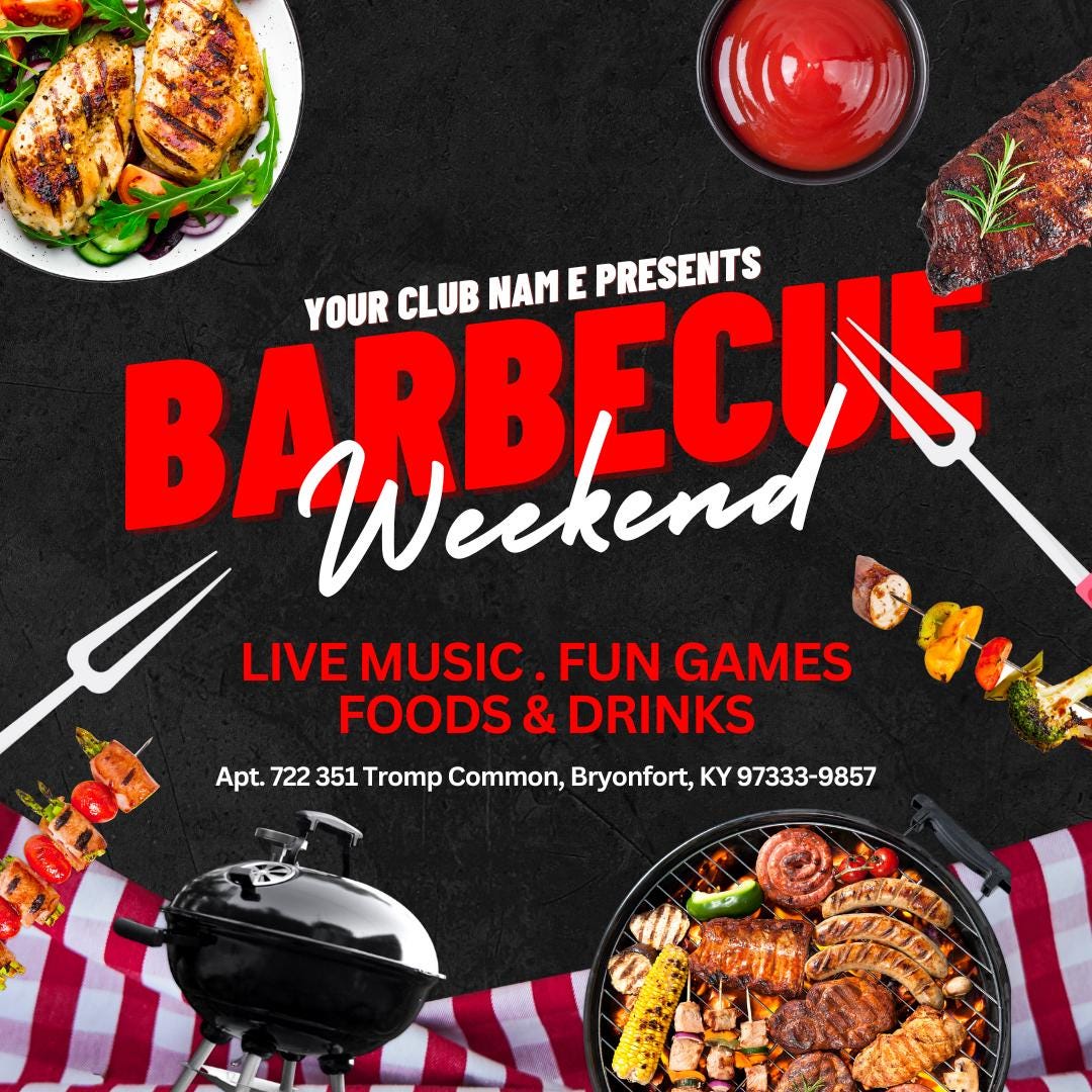 Editable Barbecue Flyer Template for Canva, Barbecue Flyer, Restaurant ...