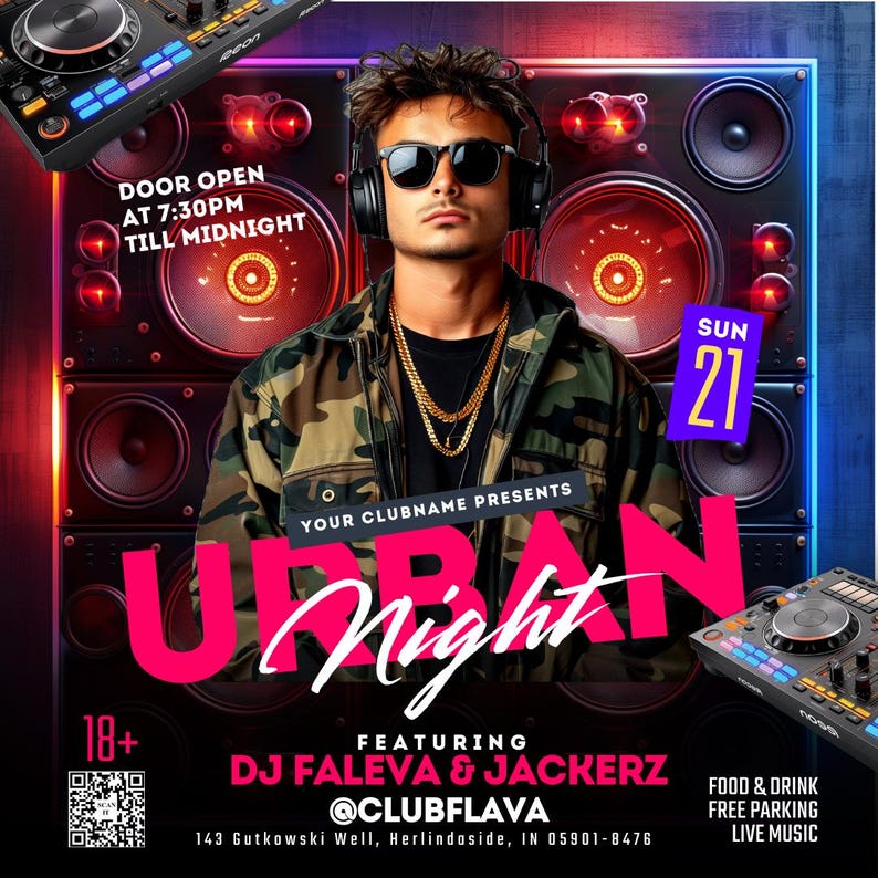 Editable Club Flyer Template for Canva, DIY Event Flyer, Party Flyer ...