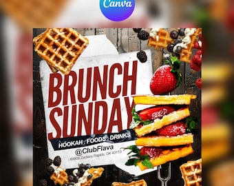 Editable Brunch Sunday Flyer, Sunday Brunch Flyer, Restaurant Flyer ...