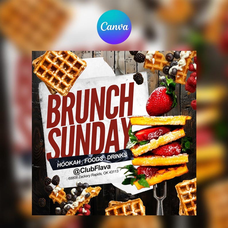 Editable Brunch Sunday Flyer, Sunday Brunch Flyer, Restaurant Flyer ...