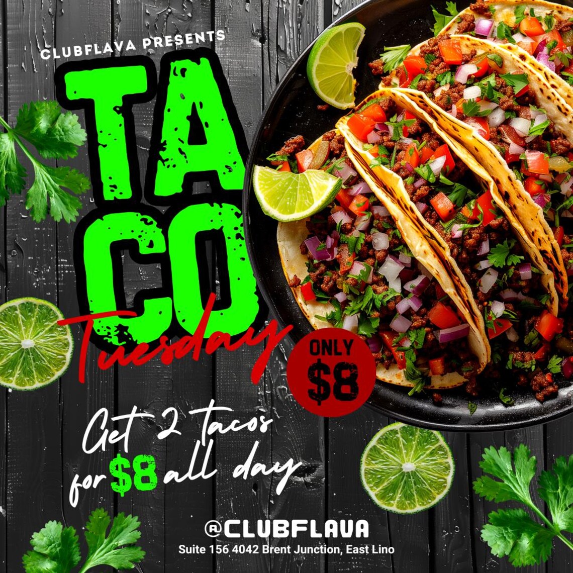 Editable Taco Flyer Template for Canva, Taco Flyer, Restaurant Flyer ...