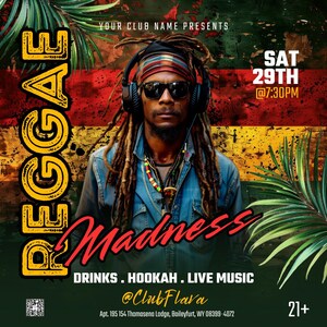Reggae Flyer for Canva, DIY Event Flyer, Reggae Template, Reggaeton ...