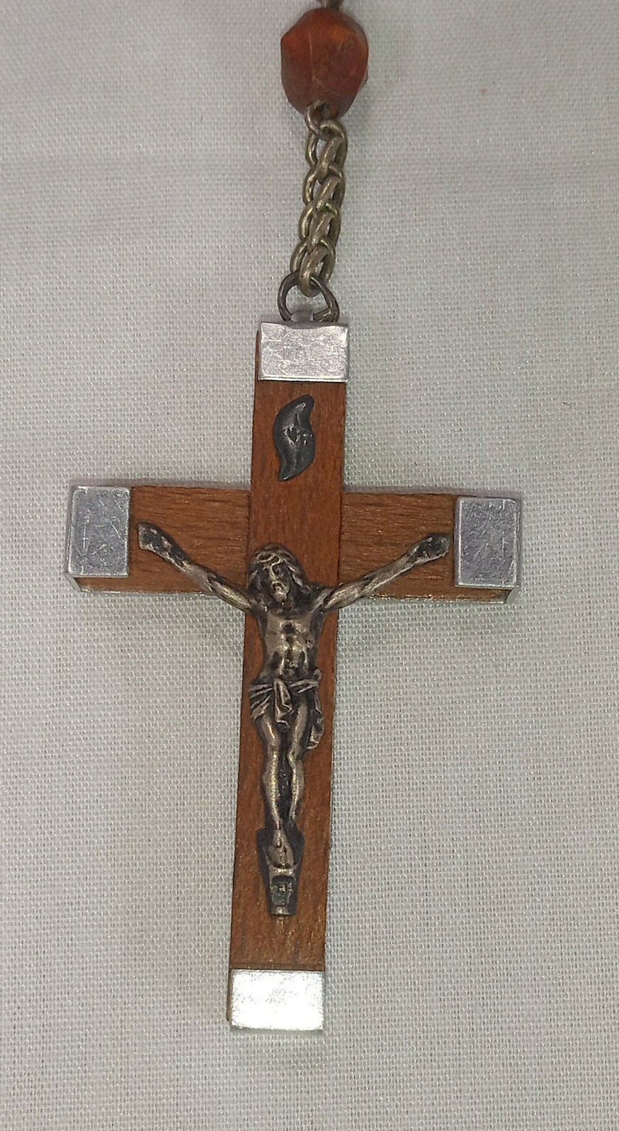 Lourdes Pat. Pending France Wood and Metal Catholic Crucifix Rosary ...