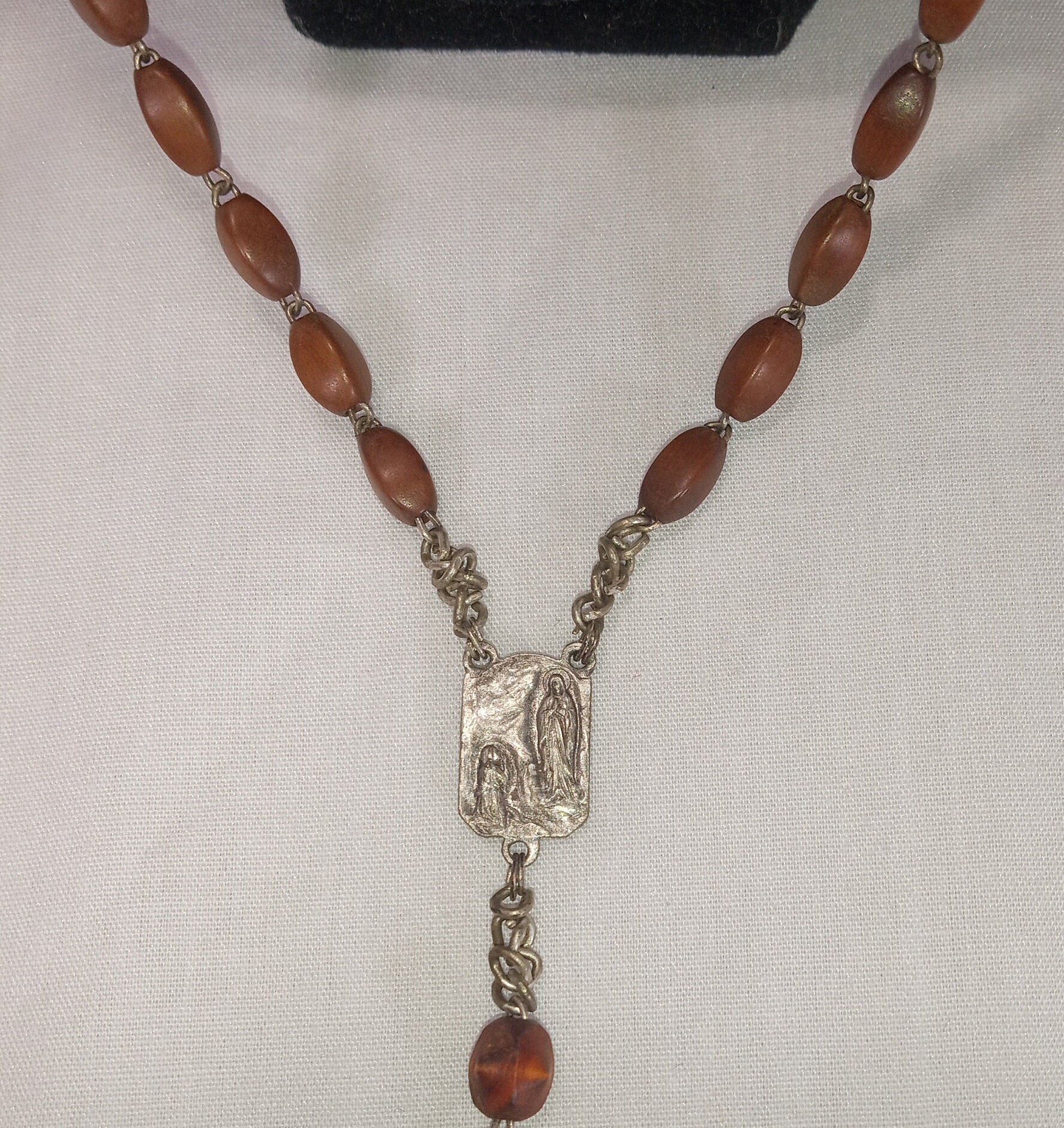 Lourdes Pat. Pending France Wood and Metal Catholic Crucifix Rosary ...
