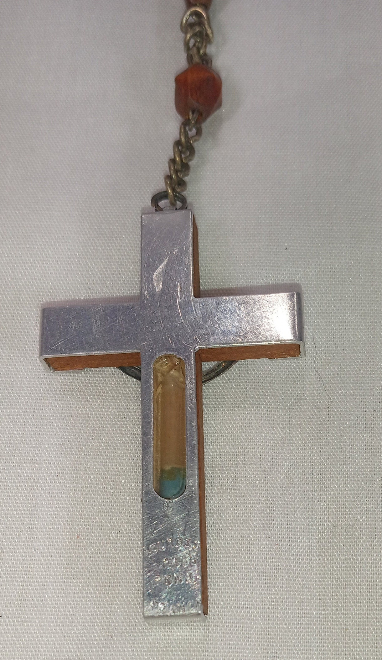 Lourdes Pat. Pending France Wood and Metal Catholic Crucifix Rosary ...