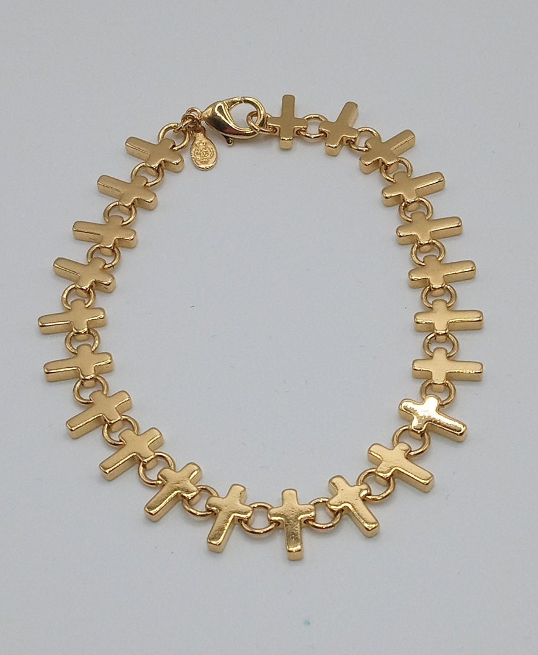 Premier Designs Gold Tone Multi Cross Bracelet 7" Signed - Etsy