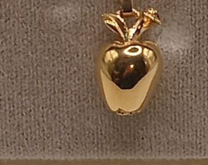 Monet NYC Apple Dangle Charm Gold Tone NOS Signed - Etsy