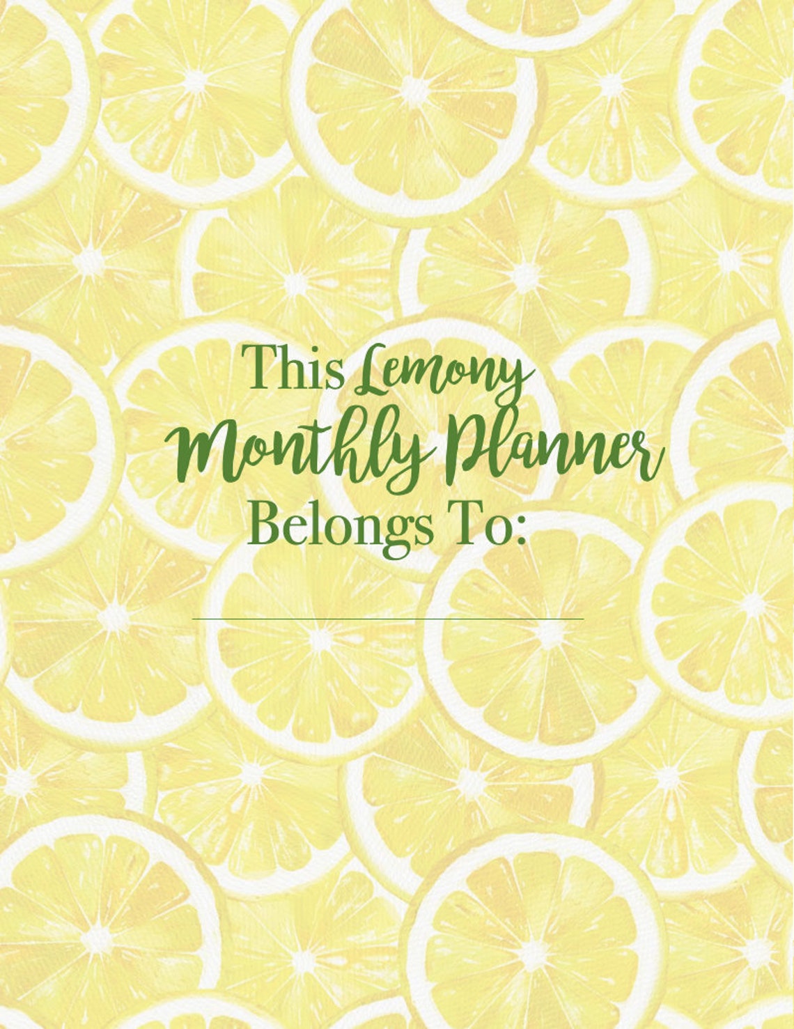 Lemony Undated Monthly Planner - Etsy