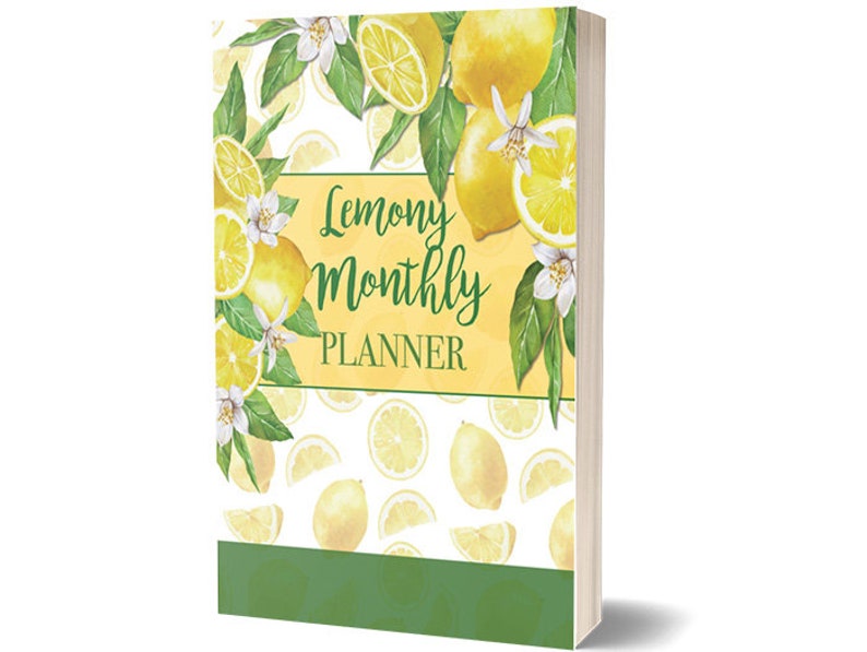 Lemony Undated Monthly Planner - Etsy