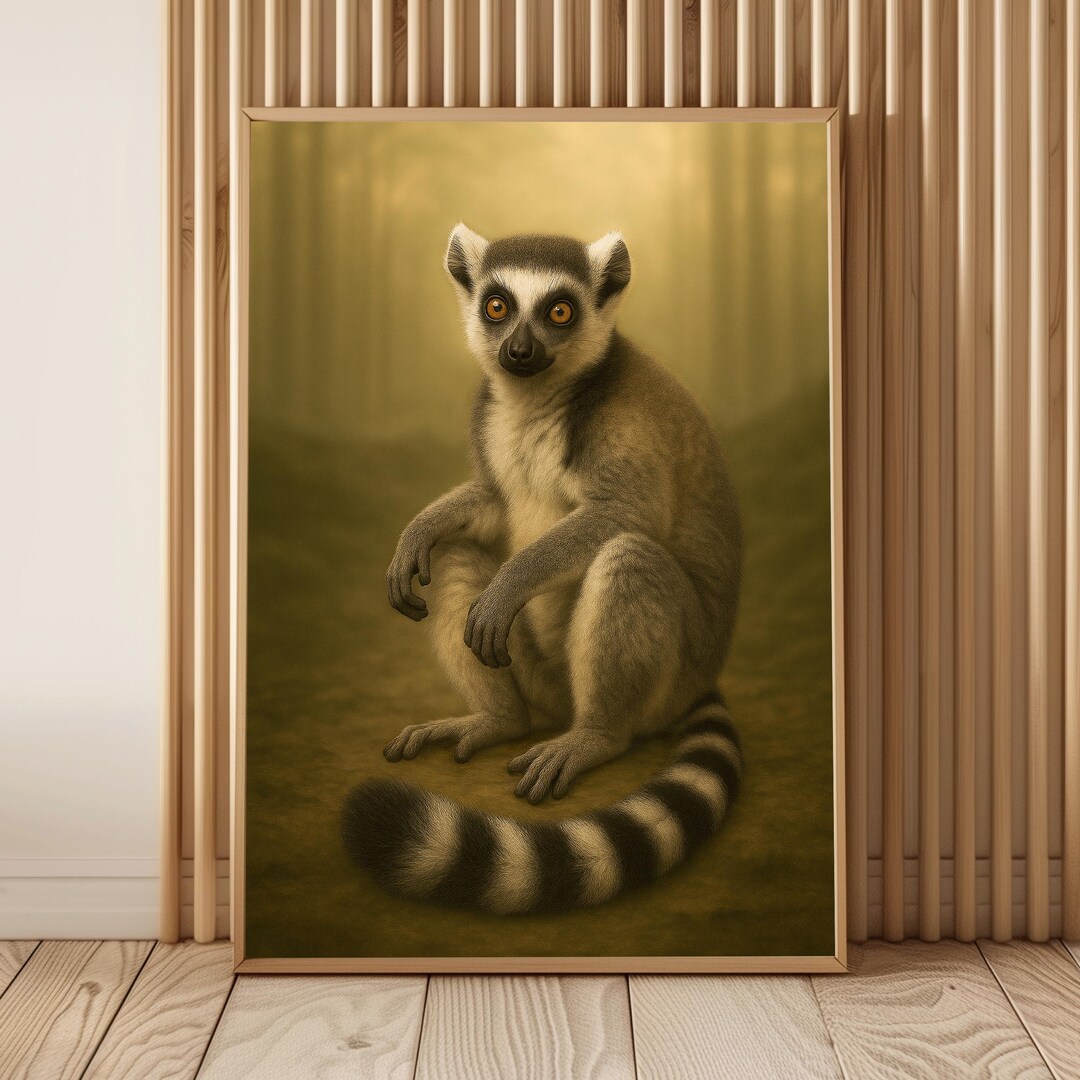 Ring-tailed Lemur Madagascar | Printable Wildlife Art | African Animal ...