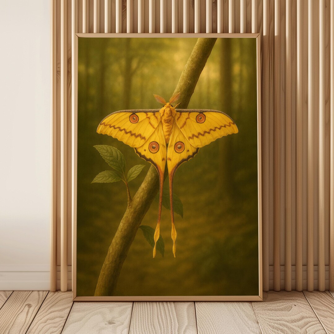 Comet Moth | Printable Wildlife Art | Madagascar Rainforest Animal ...
