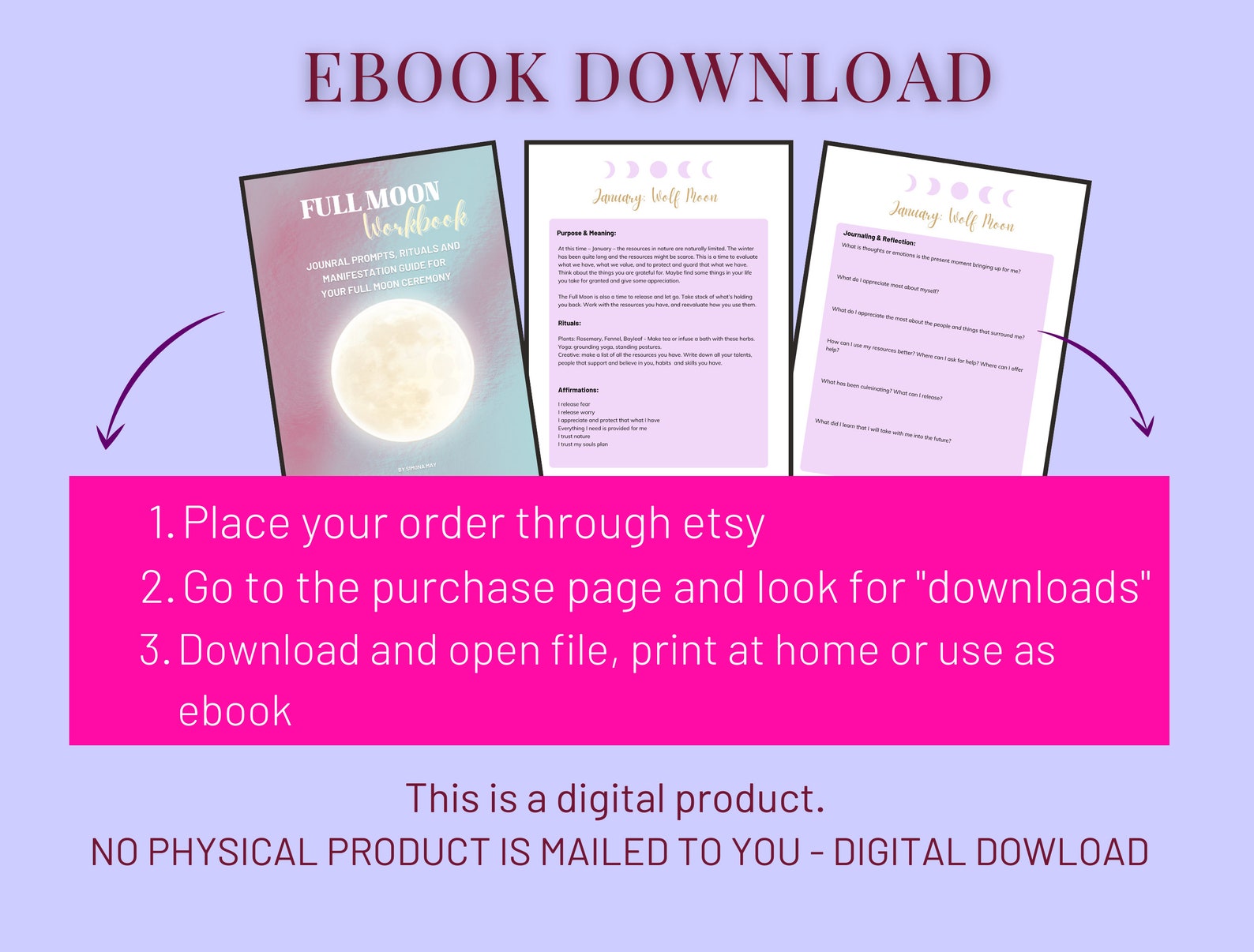 2023 and 2024 Moon Journal Workbook / Moon Planner Download / Moon ...