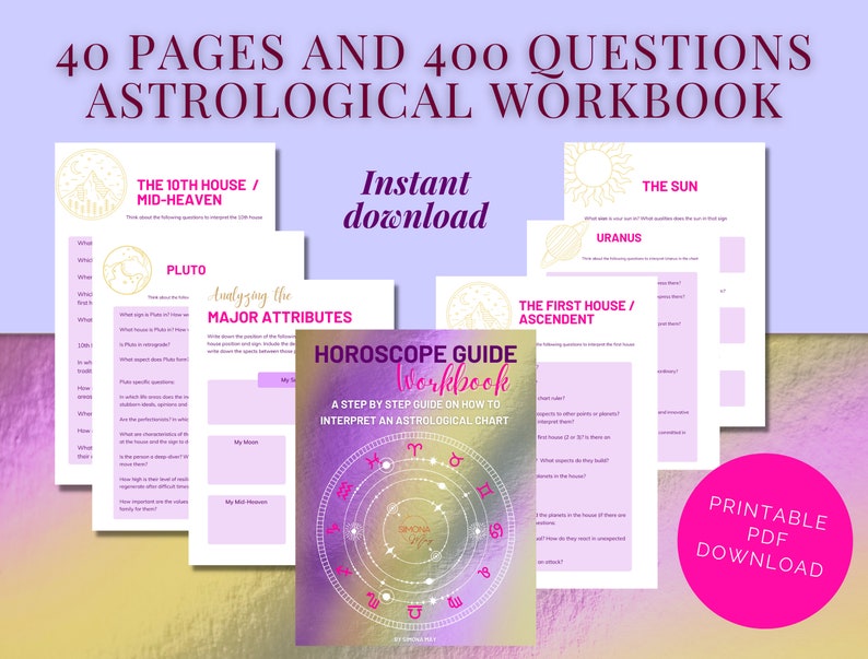 Astrology Chart Interpretation Workbook 40 Page Advanced - Etsy