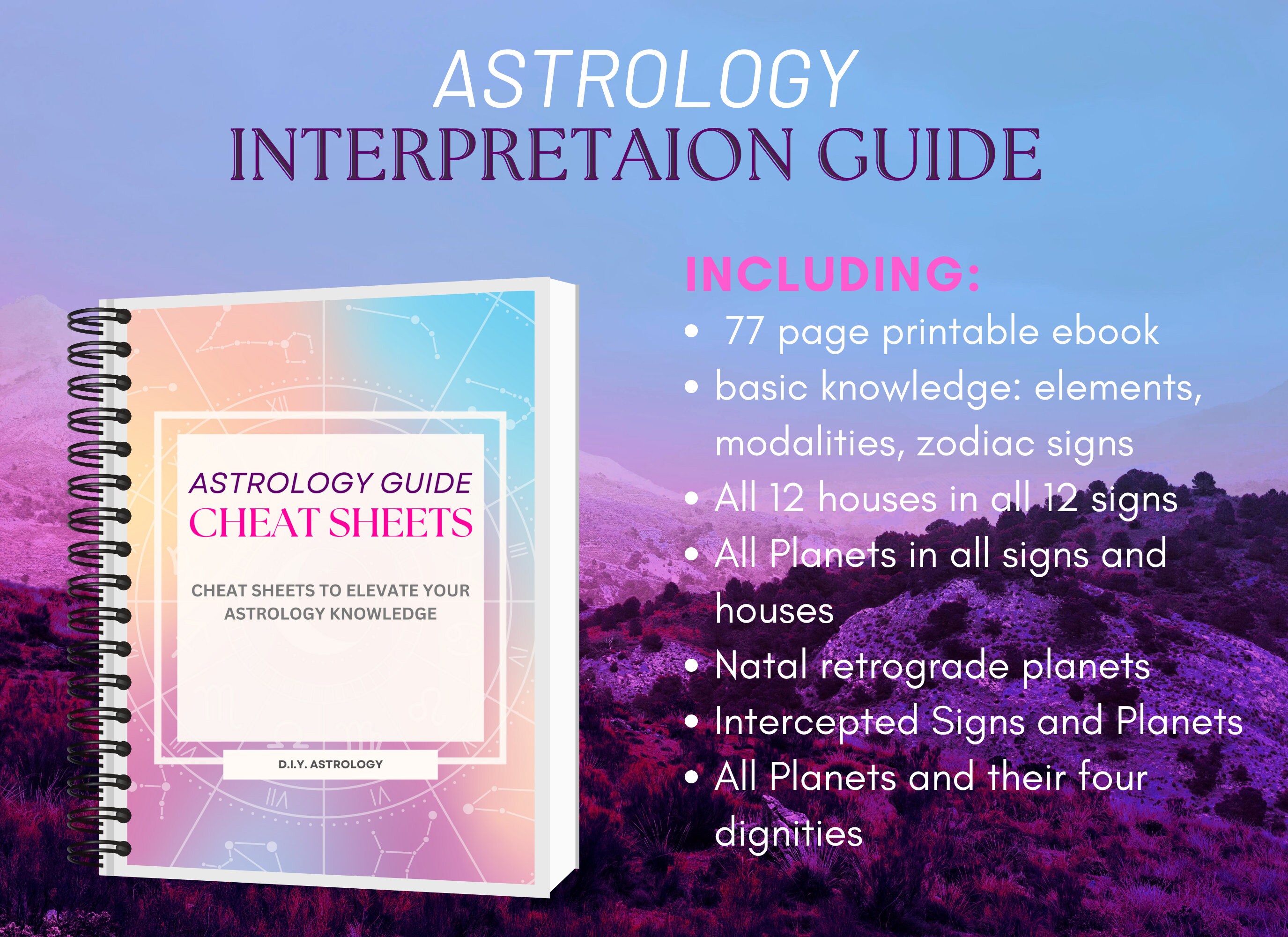 Astrology Interpretation Guide & Workbook Bundle | Horoscope Ebook ...