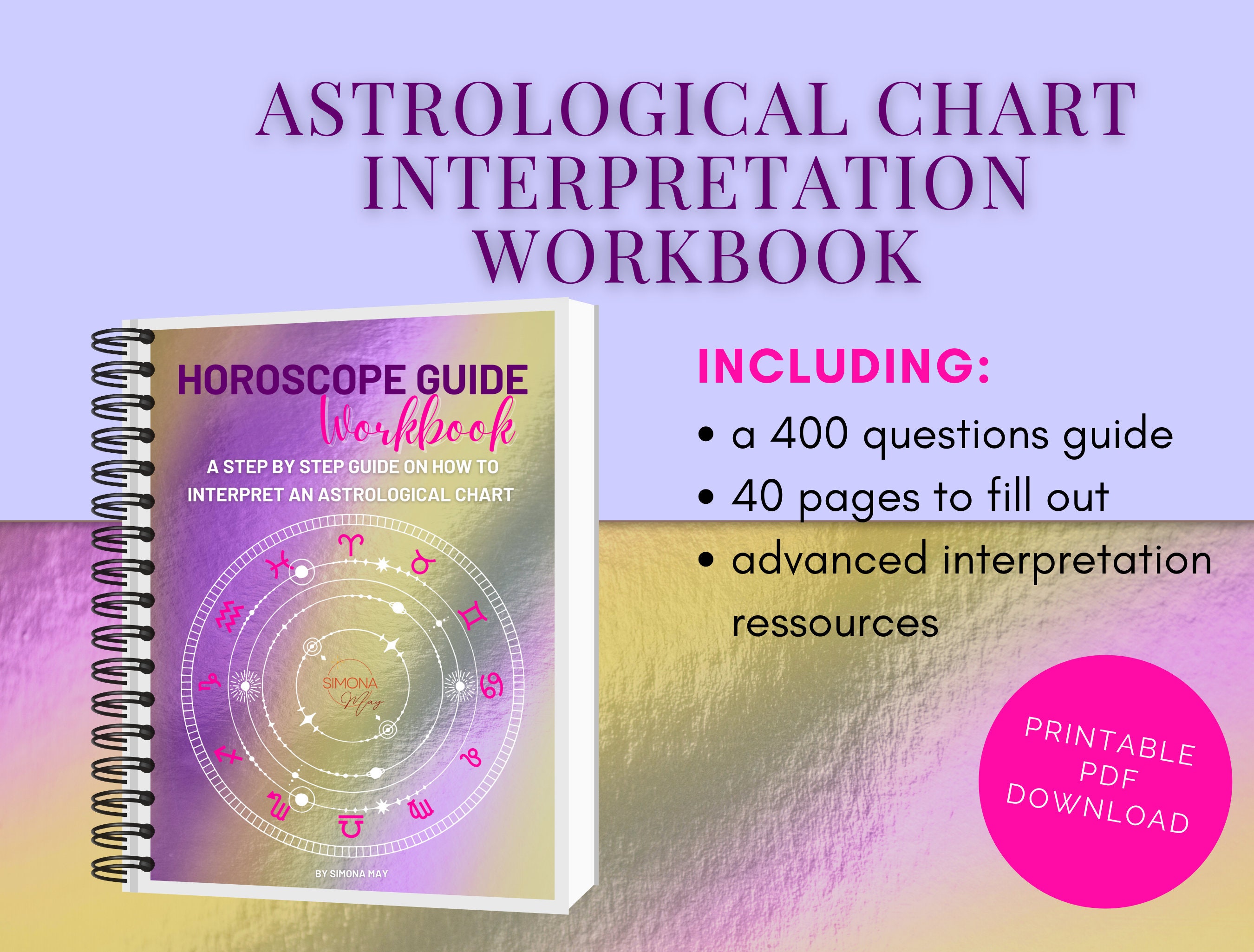 Astrology Chart Interpretation Workbook | 40 Page Advanced Workbook to ...