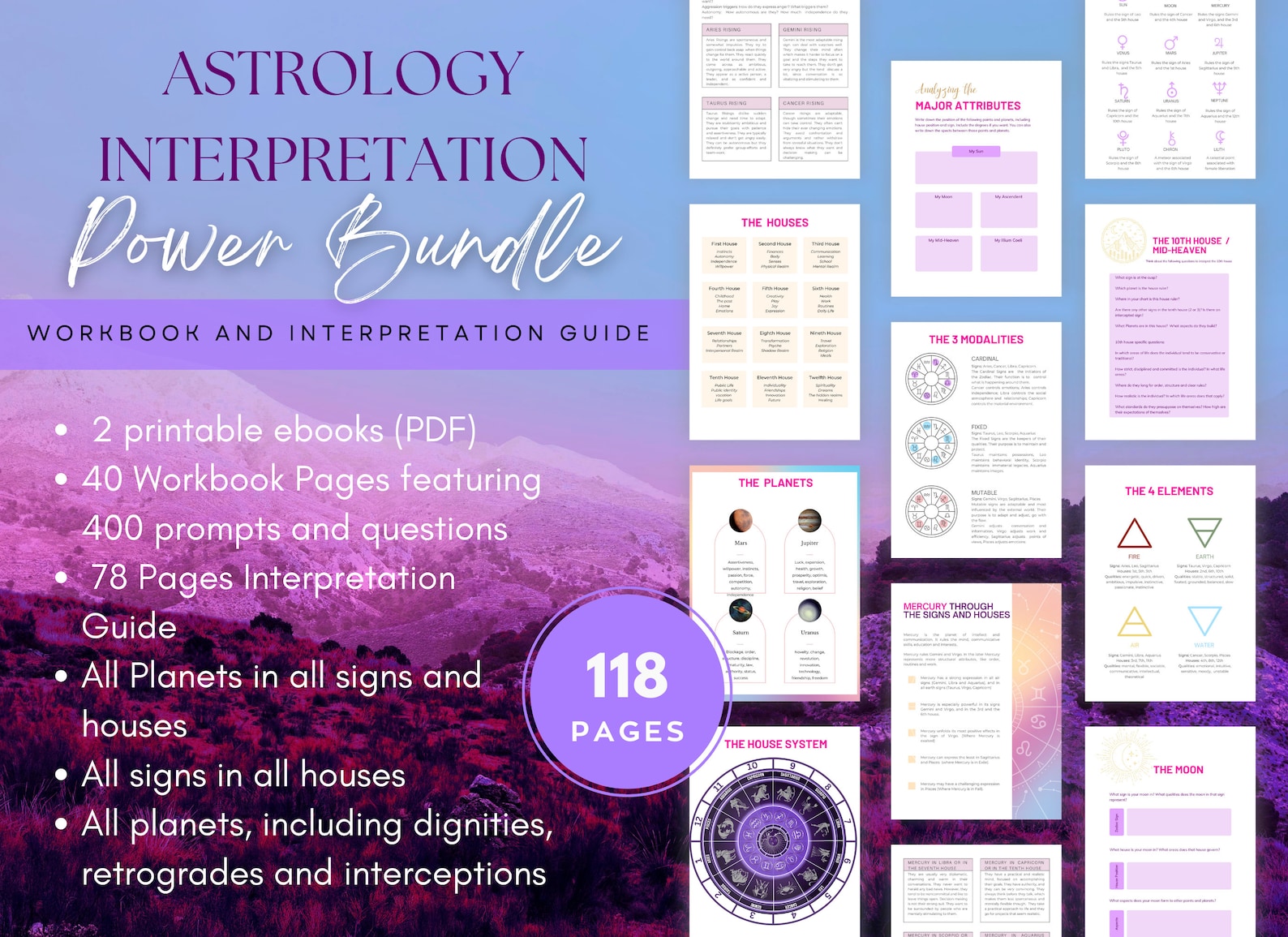 Astrology Interpretation Guide & Workbook Bundle | Horoscope Ebook ...