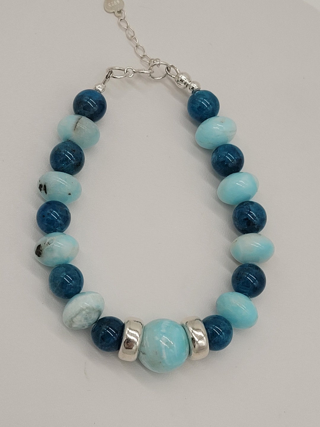 Hemimorphite Apatite Blue Bracelet,hemimorphite Beaded Bracelet ...