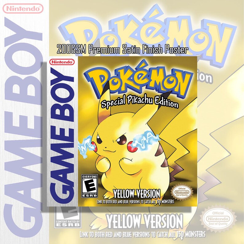 Pokémon Gameboy Cover Poster Print - Etsy