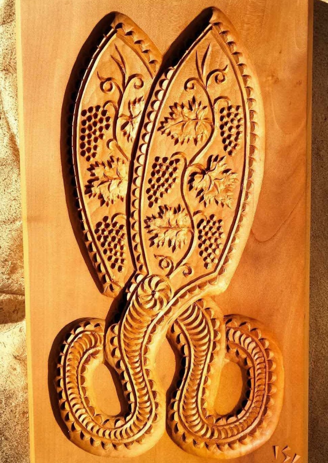 Hand Carved Gingerbread Mold With Scissors Design - Etsy