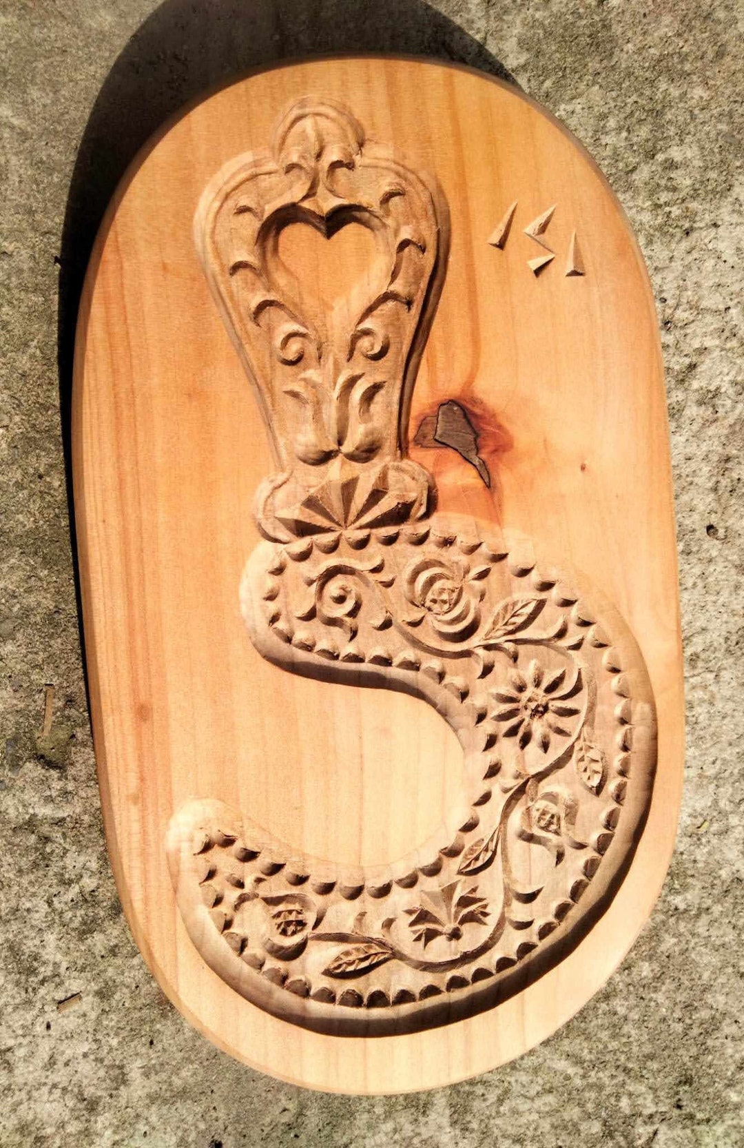 Hand Carved Gingerbread Mold With Sicle Design - Etsy
