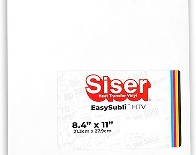 Siser Easysubli Sublimation Iron-on Heat Transfer Vinyl HTV 8.4" X 11 ...