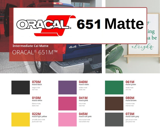 12"x12" Oracal 651 MATTE Permanent Adhesive Sticker Vinyl for ...