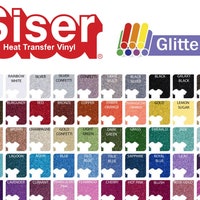 Vinyl Color Chart, Siser Glitter HTV Color Chart, Heat Transfer Color ...